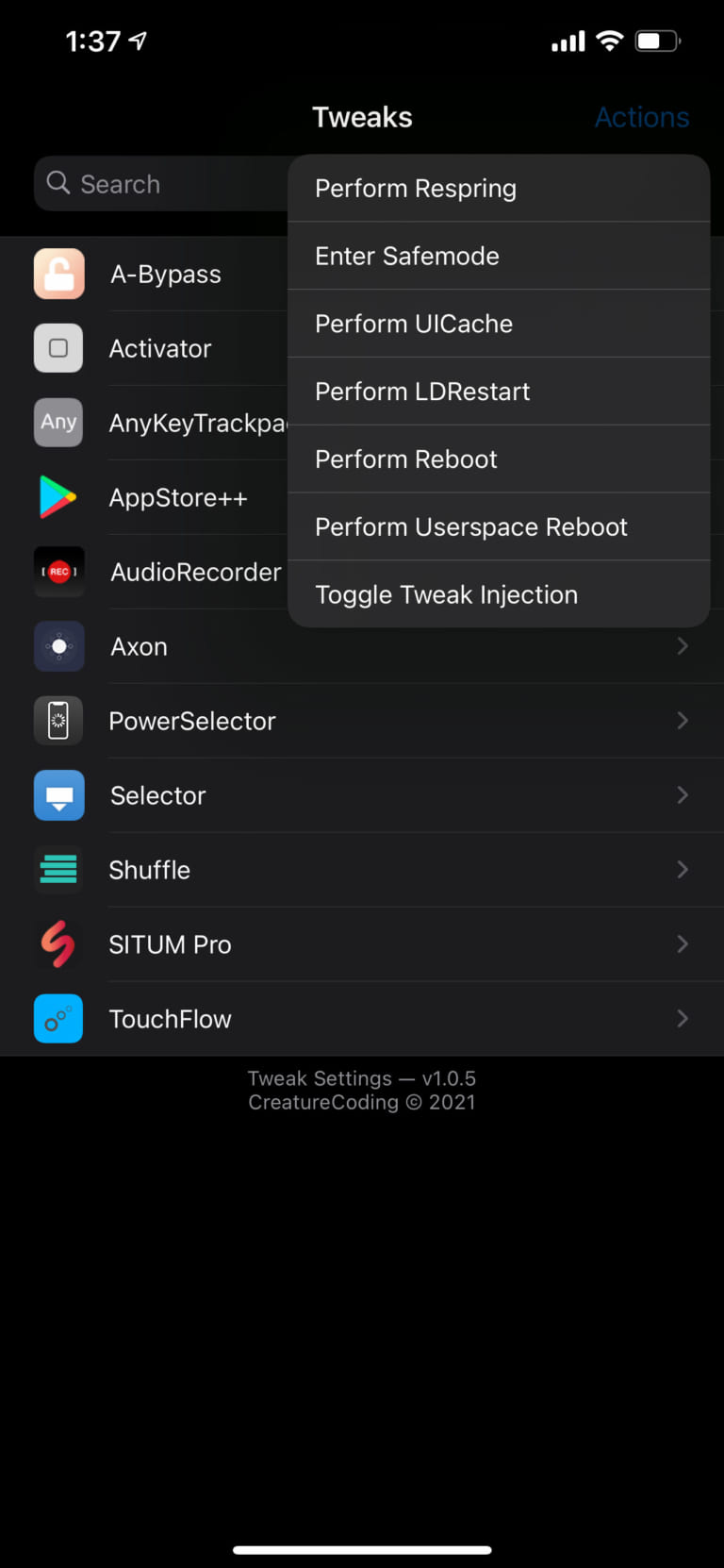 TweakSettings – 脱獄アプリの設定だけをまとめた、専用アプリをホーム画面へ追加 [JBApp] | Tools 4 Hack